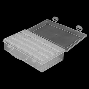 MANCHAP 3 Pack 64 Grids Diamond Storage Containers, Art Craft Stackable Beads Box Organizer Drawer with Stickers for Beads, Painting, Rhinestones, Clear