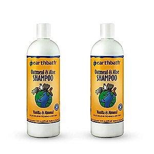 Earthbath Oatmeal & Aloe Pet Shampoo - Vanilla & Almond, Itchy & Dry Skin Relief, Soap-Free, for Dogs & Cats, 100% Biodegradable & Cruelty Free, Give Your Pet That Heavenly Scent - 16 Fl. Oz (2 Pack)
