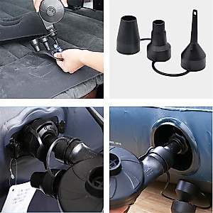 BOMPOW Electric Air Pump for Inflatables Air Mattress Pump Air Bed Pool Toy Raft Boat Quick Electric Pool Float Pump Black (AC Pump(130W))