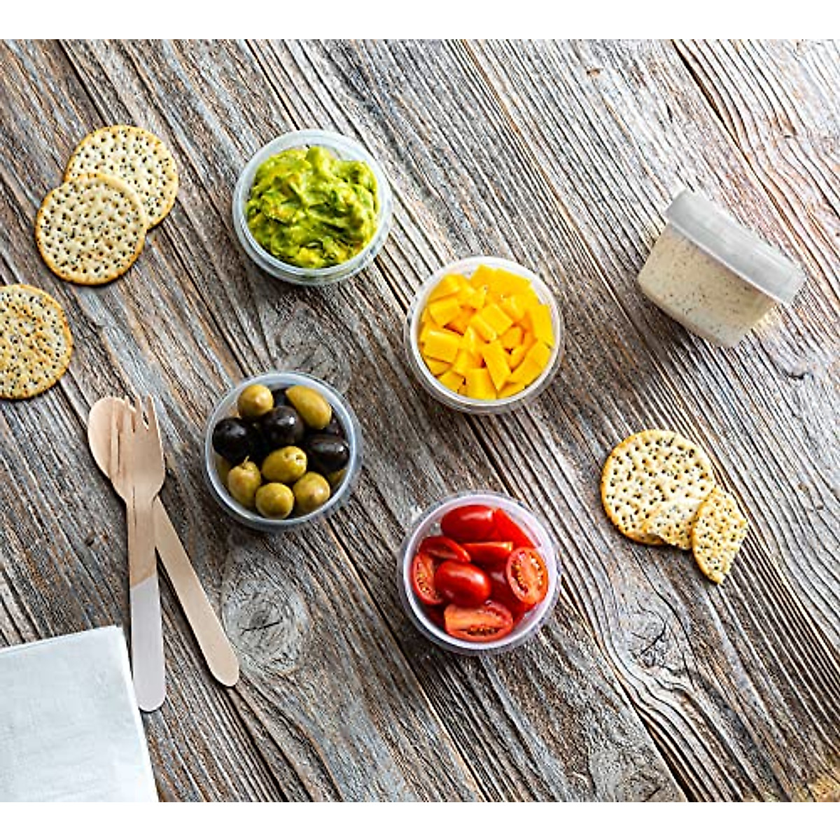 Elegant Disposables (4 Ounce 10 Pack) Clear Twist cap Containers Clear with Screw on Lids Twist Top Food Storage Freezer Containers