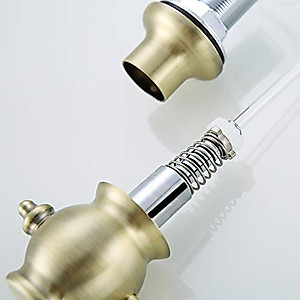 RANDOM Brushed Gold Solid Brass Soap Dispenser for Kitchen Sink, Refill from The Top, Built in Design for CounterTop with Large Liquid Soap Bottle. (Brushed Gold)