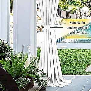 NICETOWN Strong Magnetic Curtain Tiebacks - Modern Simple Style Curtain Ties Backs Holdbacks Holders for Indoor/Outdoor Curtains (White, 18.5 X 4 Inches, Set of 4)