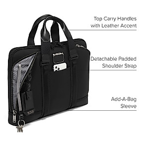 TUMI Men's Academy Briefcase, Black, One Size