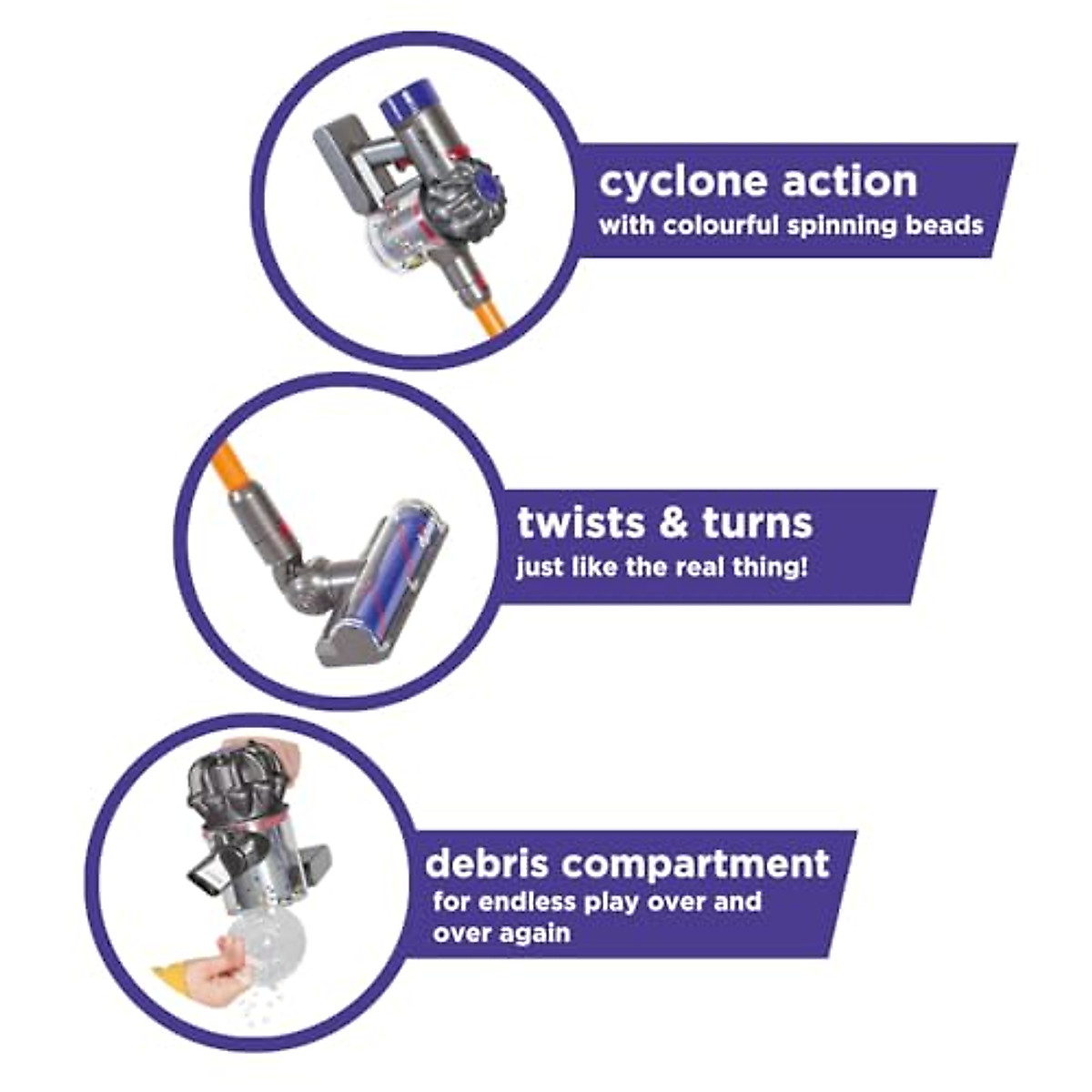 Casdon Dyson Cordless Vacuum Interactive Toy for Children Aged 3+