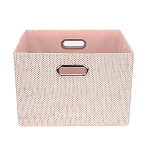 Lambs & Ivy Foldable/Collapsible Storage Bin/Basket Organizer with Handles, Pink