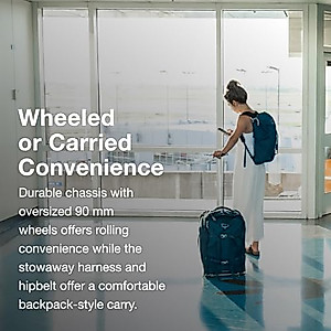 Osprey Farpoint Men's -Wheeled Travel -Pack 65L, Black, One Size