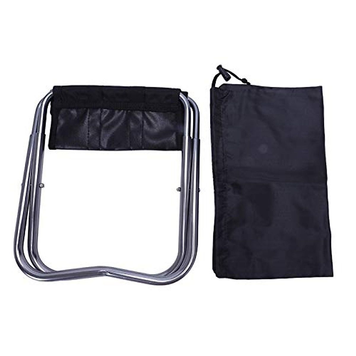 CHENGHUIXIN Portable Black Folding Aluminum Oxford Cloth Chair Outdoor Patio Fishing Camping with Carry Bag