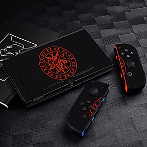 Satanic Wiccan Symbols Goat Sticker Skin for Switch/Switch Lite, Full Set Cute Stickers Protector Cover for Switch Console Joy-Con Dock for Switch