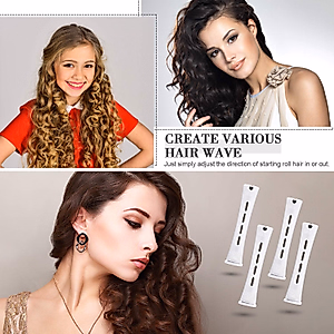 WILLBOND Hair Styling Kit: 48 Hair Perm Rods Plastic Cold Wave Rods, 2 Steel Pintail Combs, 350 Perm Papers, 6 Duck Bill Clips for Hairdressing Styling(White)