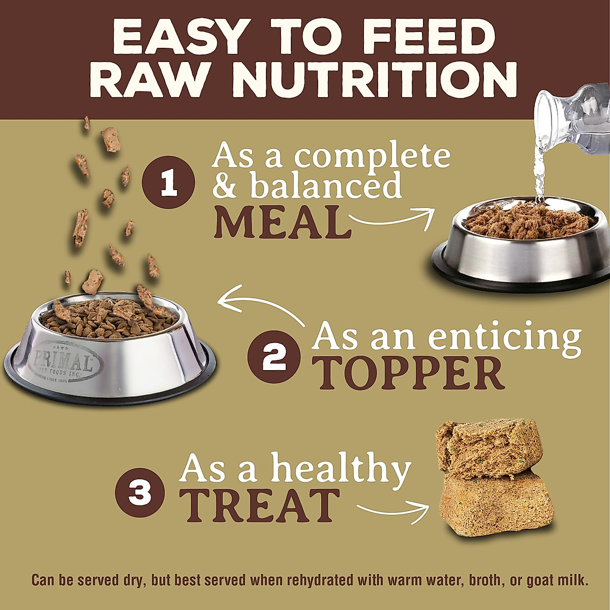 Primal Freeze Dried Raw Cat Food Nuggets Venison, Complete & Balanced Meal or Topper, Premium, Healthy, Grain Free, High Protein Raw Cat Food with Probiotics (5.5 oz)