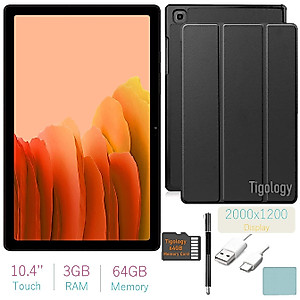 2020 Samsung Galaxy Tab A7 10.4’’ (2000x1200) TFT Display Wi-Fi Tablet Bundle, Qualcomm Snapdragon 662, 3GB RAM, Bluetooth, Dolby Atmos Audio, Android 10 OS w/Accessories (64GB, Gold) (Renewed)
