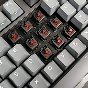 DURGOD Heavy Duty Mechanical Keyboard with Cherry MX Brown Switches N-Key Rollover 104 Keys(PBT Keycaps) Type C Interface for Gamer/Typists/Office/Home (Space Grey，ANSI/US)