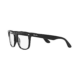 Ray-Ban RX4487V Steve Square Prescription Eyewear Frames, Black/Demo Lens, 54 mm