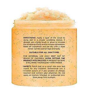 Brooklyn Botany Vitamin C Honey Sugar Scrub for Body 10 oz – Deeply Hydrating and Gently Exfoliating Body Scrub for Women and Men – Moisturizing and Nourishing the Skin