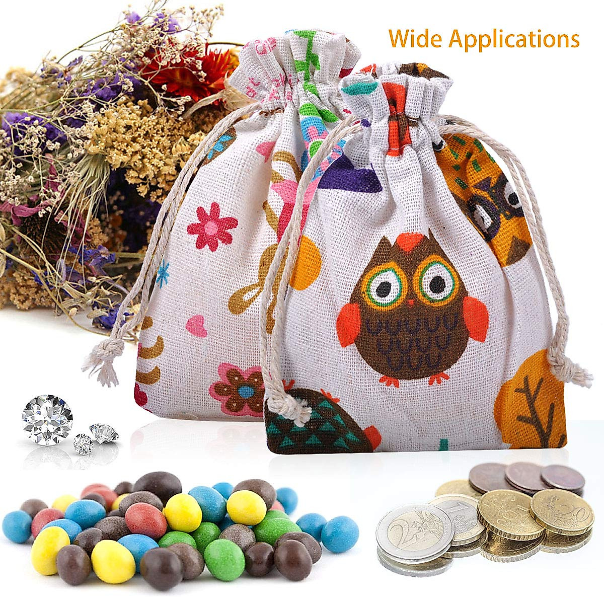 eZAKKA Empty Sachet Gift Bags Burlap Bags Storage Linen Bag Pouch with Drawstring for Wedding Party Shower Birthday Christmas DIY Craft, 28 Pieces