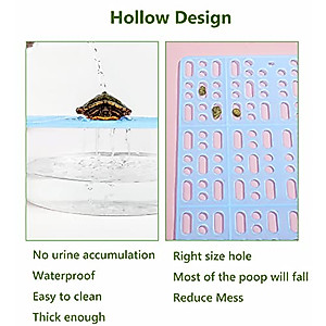 JSLZF Plastic Rabbit Cage Mat, 4 PCS Bunny Feet Pad, Small Animal Floor Pet Mat, Hole Leak Water, Resistance to Chew, Washable, Thick Nest Mat for Rabbit, Bunny