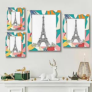Yzrwebo Tropical Flowers 5x7 Picture Frame Colourful Flower Wood Photo Frames High Transparent Horizontal and Vertical Tabletop Display or Wall Mounting for Family Home Gallery Office
