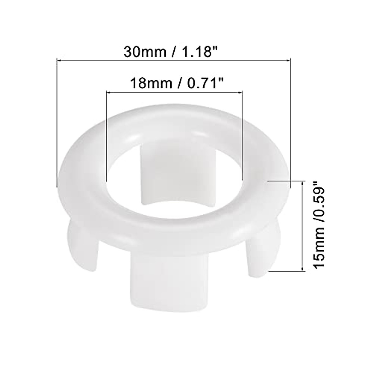 uxcell Sink Basin Trim Overflow Cover Insert in Hole Ring Covers Caps White 6pcs