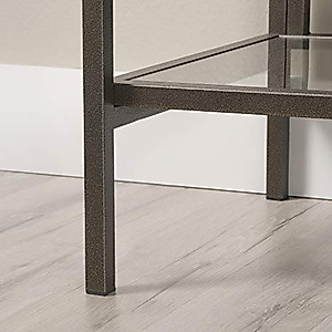 Sauder International Lux 5-Shelf Metal & Glass Display Bookcase, Bronze Finish