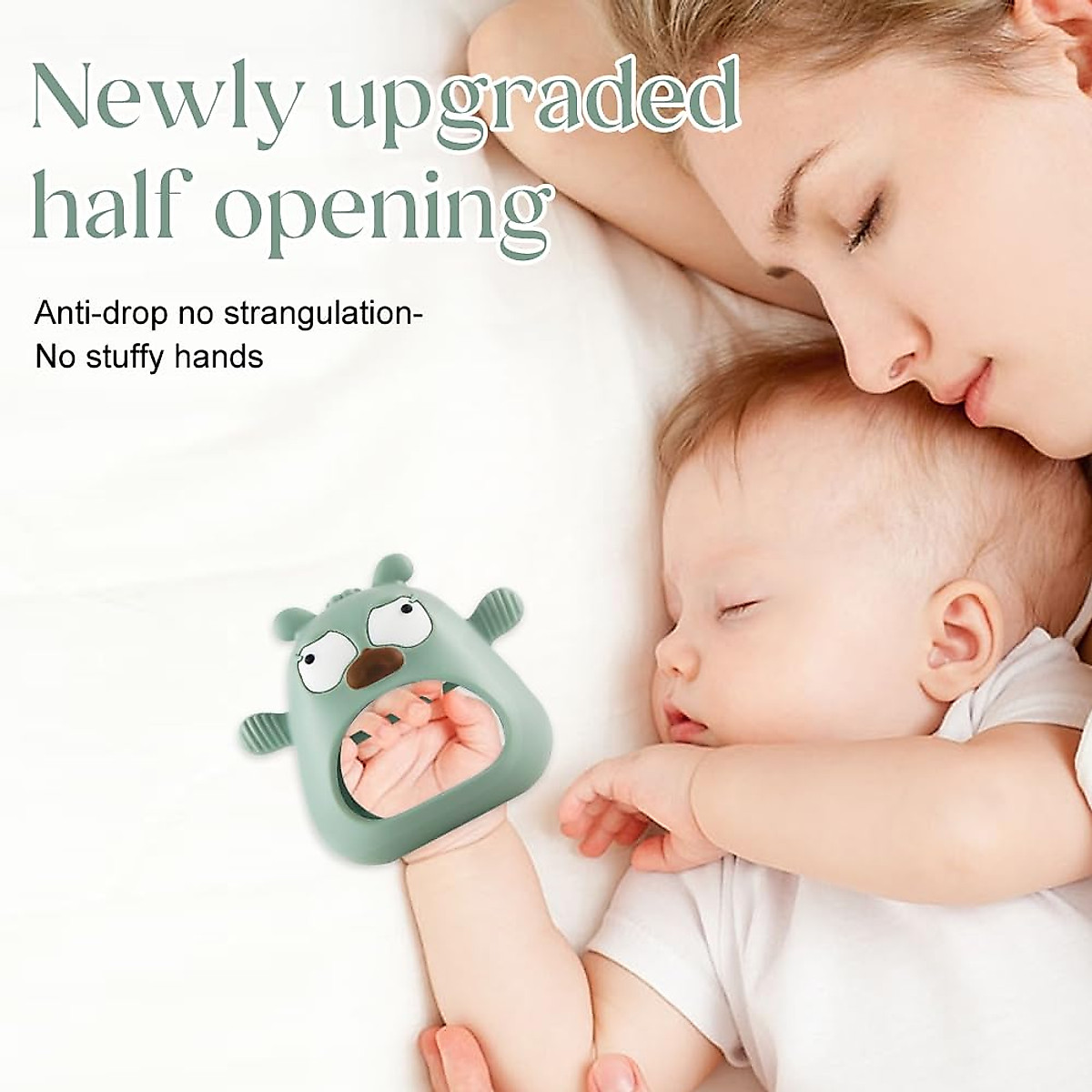 Teething Toys for Babies 3+ Months,Cute Dog Buddy Never Drop Silicone Teether Toys for Infants 3+ Months,Baby Chew Toys for Sucking Needs,BPA Free(Green)