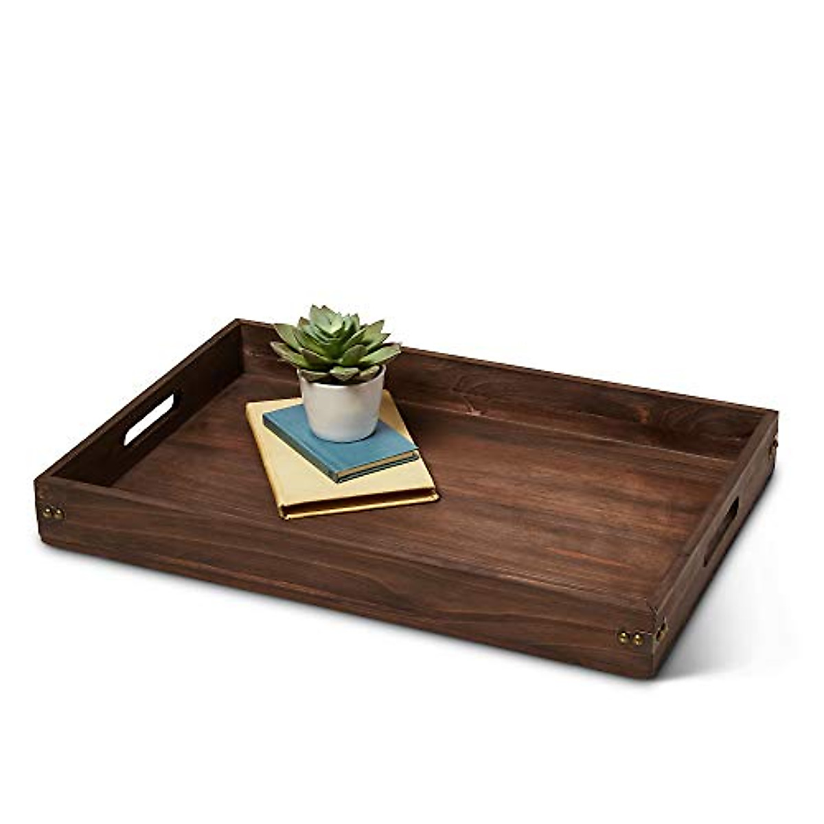 Ottoman Serving Trays for Coffee Table - Large Rustic Coffee Tray for Coffee Tables - Large Couch and Sofa Serving Tray for Food - Dimension (18.5 x 12 inches)