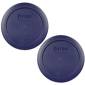 Pyrex Blue (1) 7211-PC, (1) 7210-PC, (1) 7402-PC, (1) 7201-PC, (2) 7200-PC, & (1) 7202-PC Plastic Replacement Food Storage Lids, Made in the USA