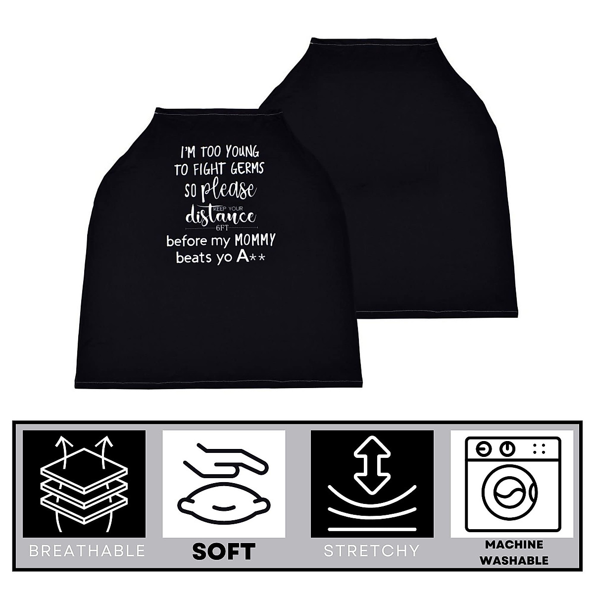 Rajolia Nursing Cover for Breastfeeding Multi Use Baby Car Seat Covers Canopy Breastfeeding Scarf Stroller Cover for Mom Baby Boy Baby Girl (Black) 1 Count (Pack of 1)