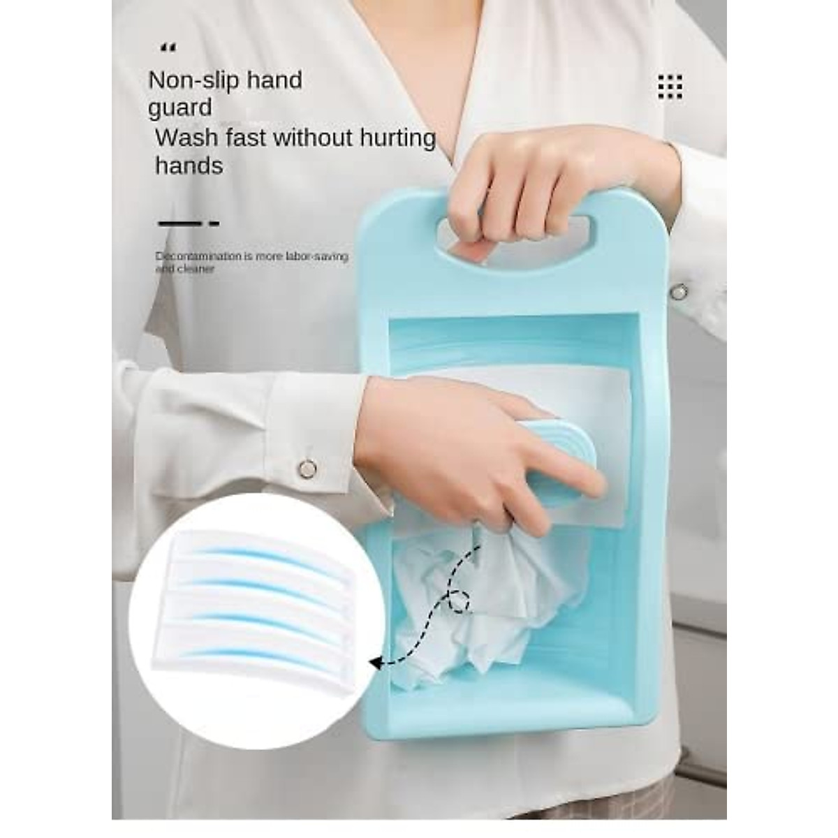 NANHAN Portable Mini Washboard, Plastic Washboard for Personal Underwear Socks, for Hand Washing Clothes and Small Delicate Articles…