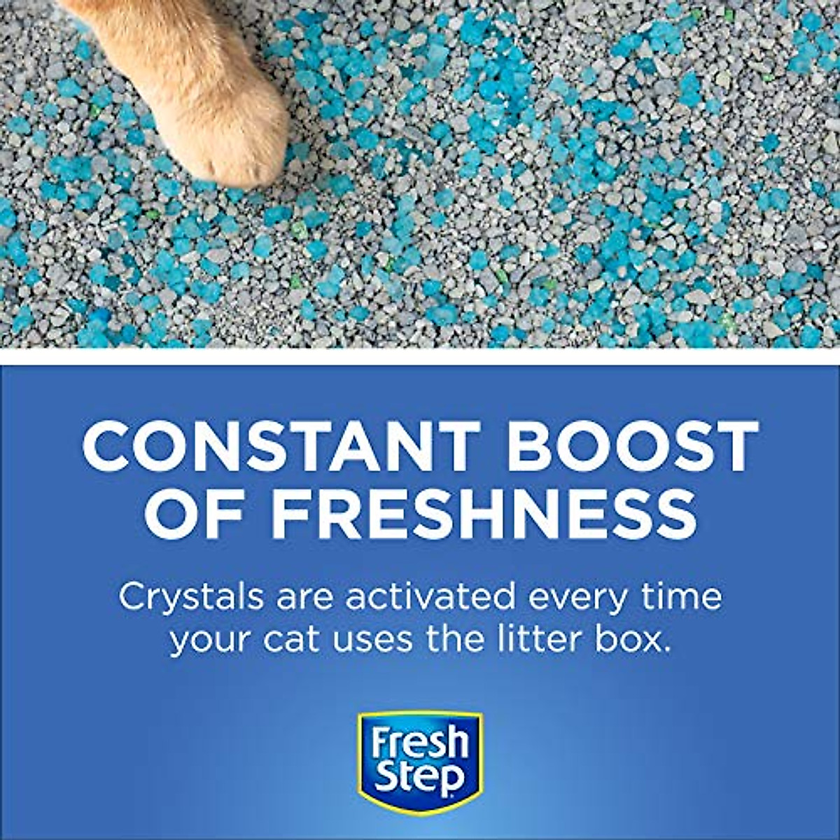 Fresh Step Cat Litter Crystals In Fresh Scent Cat Litter Box Deodorizer Combats Cat Odors and Neutralizes Smells to Keep Your Home Clean, 15 Ounces (Pack of 1)