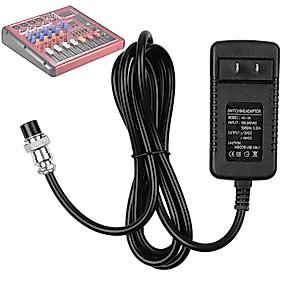 Audio Mixer Power Supply Adapter for F4 / F7 / CT4-16 Universal 2-16 Channels Professional Sound Mixing Console Board with 15VDC 4-Pin-Hole Connector for Home Karaoke Signing and PA System