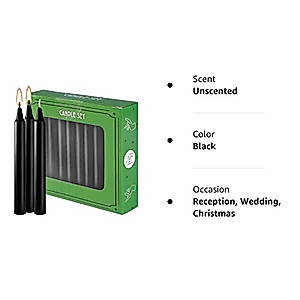 CIPHANDS 20 pcs Unscented Black Mini Taper Candle, 4 Inch Tall x 1/2 Inch Diameter, Great for Casting Chimes, Rituals, Spells, Vigil, Witchcraft, Wiccan Supplies, Wax Play & More