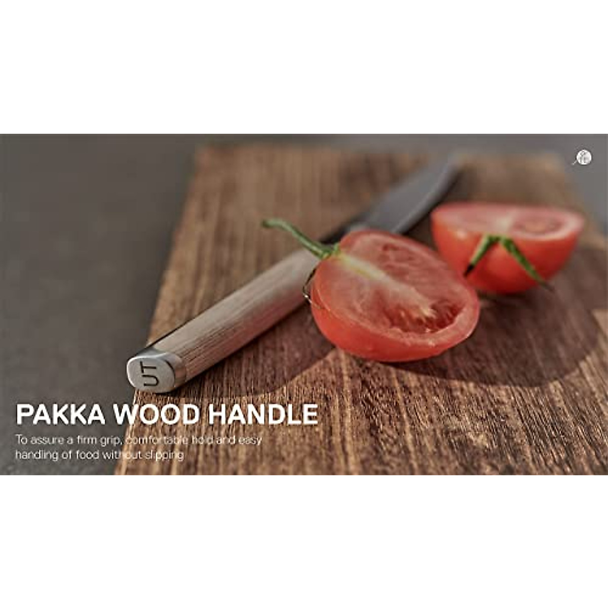 Everdure German Steel Professional Utility Knife, 6 Inch Knife with Titanium Coated Blade and Pakka Wood Handle, Perfect Kitchen Knife for Slicing Sandwiches, Cheese, Vegetables, and More