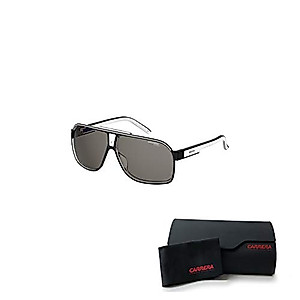 Carrera Grand Prix 2/S 07C5/M9 64M Black Crystal/Grey Polarized Rectangular Sunglasses For Men For Women+ BUNDLE with Designer iWear Eyewear Kit