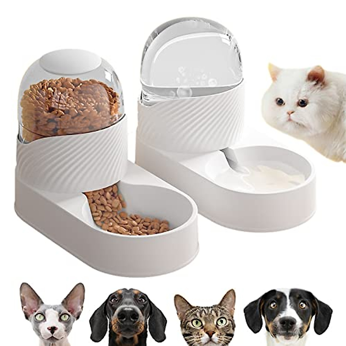 Automatic Cat Feeders Dog Water Bowl Dispenser Cat Feeder Cat Water Dispenser Resistant to Scratching Travel Gravity Supply Feeder for All Pets