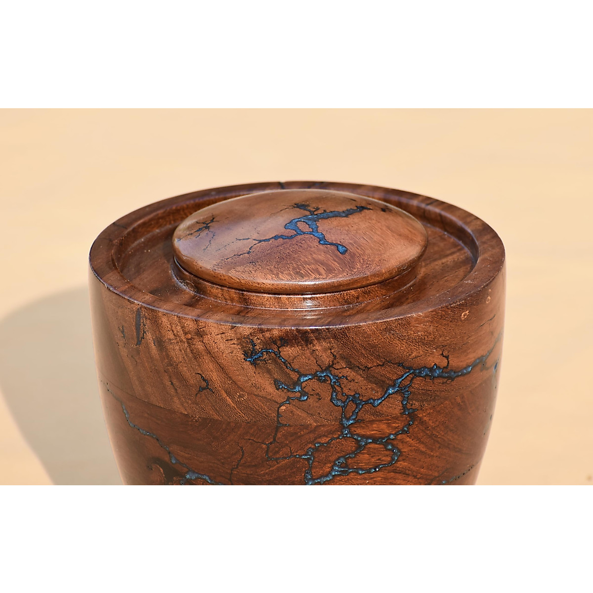 Rosewood Decorative urn Funeral Urn Pet Loss urn Memorial urn Wooden urn Box Lichtenberg Figure Resin urn for Ashes Cremation urn Urn for Human Ashes (Large up to 200 lb)