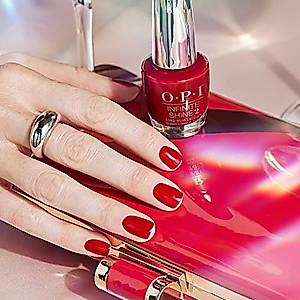 OPI Infinite Shine 2 Long Wear Lacquer, Maraschino Cheer-y, Red Long-Lasting Nail Polish, Holiday'21 Celebration Collection, 0.5 fl. oz.