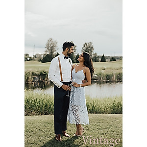 London Jae Apparel Suspenders for Men (Brass Clips, Caramel)