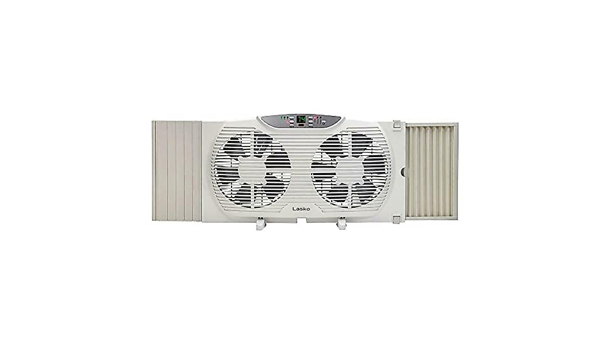 Lasko Twin Window Fan with Remote Control - 9 Inch