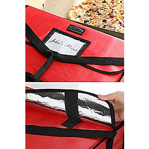 New Star Foodservice 50097 Insulated Pizza Delivery Bag, 20" by 20" by 5", Red
