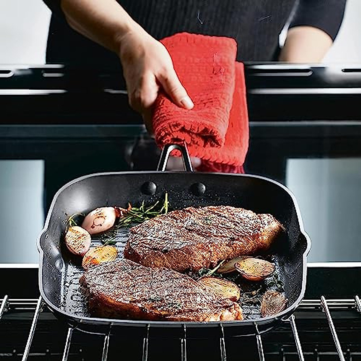 KitchenAid Hard Anodized Nonstick Cookware Pots and Pans Set, 10 Piece, Onyx Black