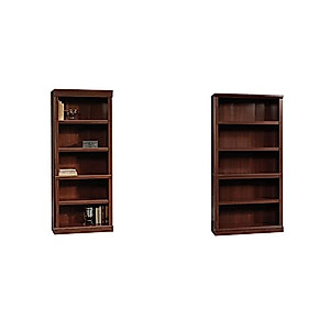 Sauder Heritage Hill Library - Classic Cherry Finish & Select Collection 5-Shelf Bookcase, Select Cherry Finish