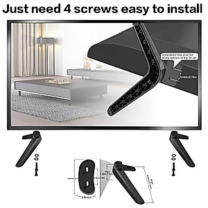 TV Base Stand, TV Legs, Base TV Stand Legs for Roku/Hisense/TCL 27" 28" 29" 30" 32" 37" 40" 55" Smart TV