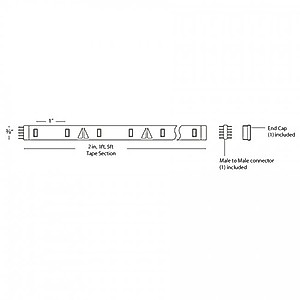 WAC Lighting LED-T2427L-1-WT InvisiLED LITE Tape Light, 1', Warm White