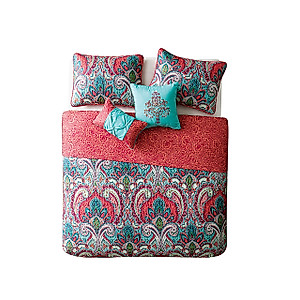 VCNY Home - Duvet Set, 5-Piece Bedding with Matching Shams & Decorative Pillows, Reversible Room Decor (Casa Re`al Collection, King)