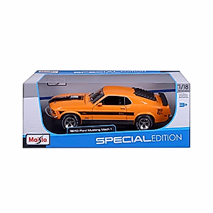 Maisto 1:18 Special Edition 1970 Ford Mustang Mach 1, Orange, 1:18 Scale