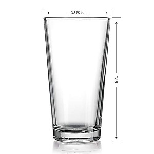 HE Classic Drinking Glasses Set, 12-Count Classic Glassware, Includes 6 Cooler Glasses(17oz) 6 DOF Glasses(13oz)12-piece Elegant Glassware Set