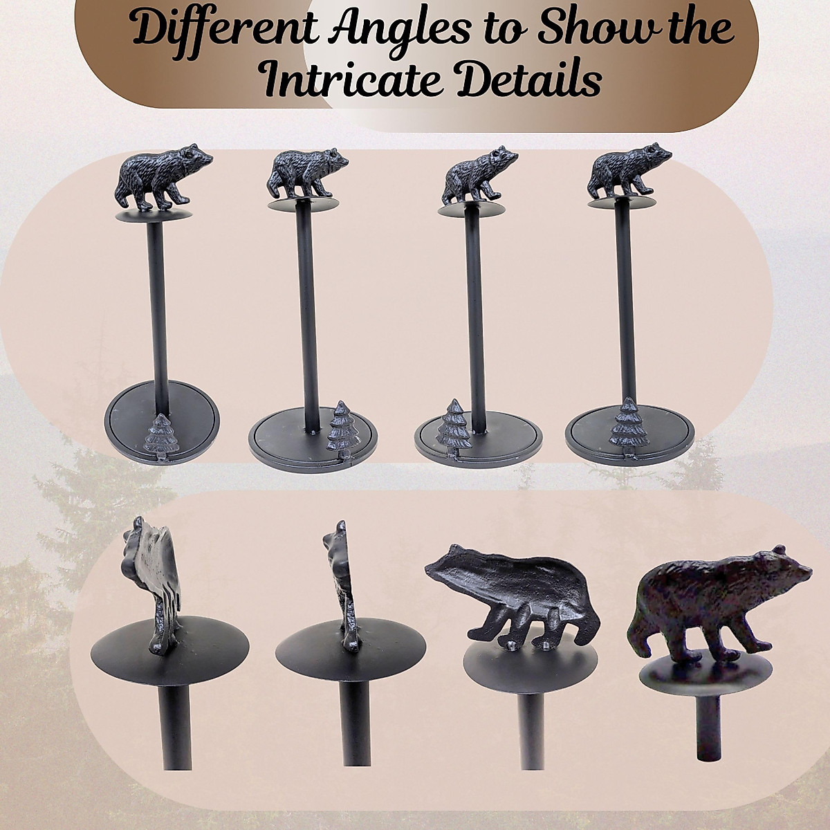 Bear Metal Paper Towel Holder Cabin Lodge Rustic Style