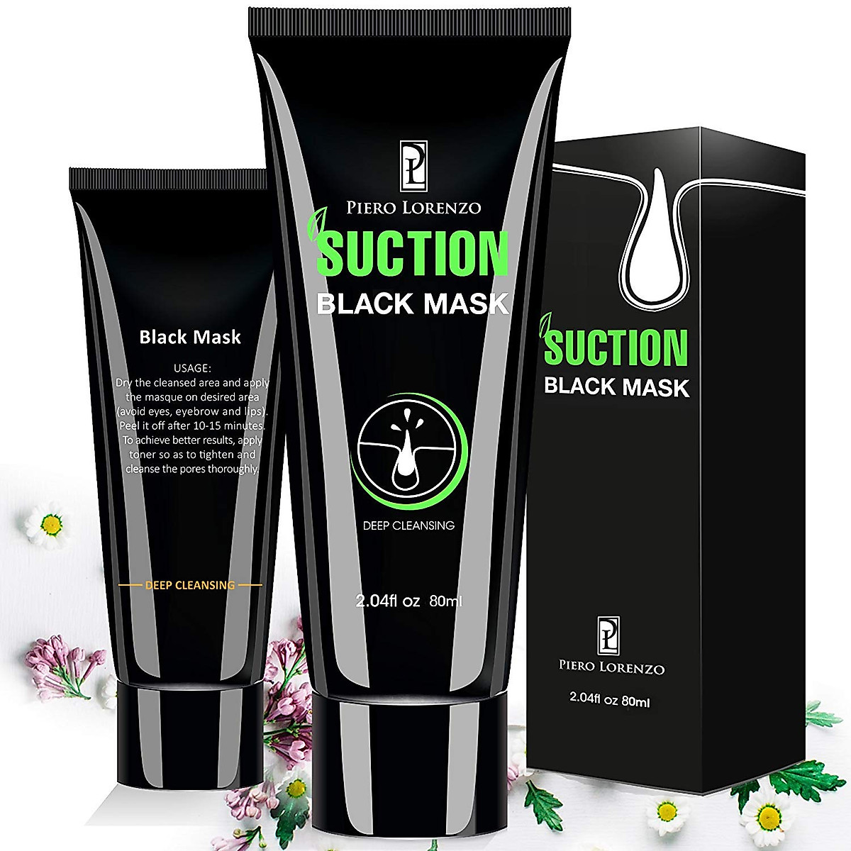 Piero Lorenzo Blackhead Remover Mask, Blackhead Peel Off Mask, Face Mask, Blackhead Mask, Black Mask Deep Cleansing Facial Mask for Face Nose 80g