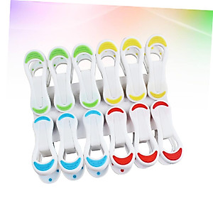 KOMBIUDA 12pcs Clothes Pin Clothes Line Clip Clothesline Clips Blinds Wand Clothespins Non Slip