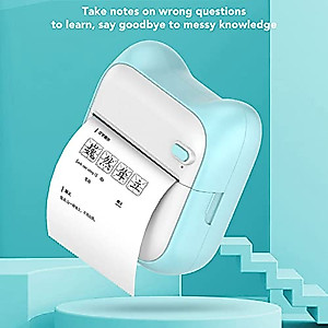 Label Printer,Wireless Printer,Bluetooth Label Printer,Portable Handheld Small Printer 203DPI USB Charging 1000mAh,Inkless,Rechargeable,Mini Wrong Question Printer for iBleem